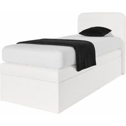 Boxspringbett, wei&szlig;, B:105cm L:212cm, Box und Kopfteil: Microvelours (100% Polyester) oder Kunstleder (Polyurethan);Bezug der Obermatratze: 100% Polyester, Westfalia Schlafkomfort, Komplettbetten, Boxspringbett, wahlweise mit Bettkasten
