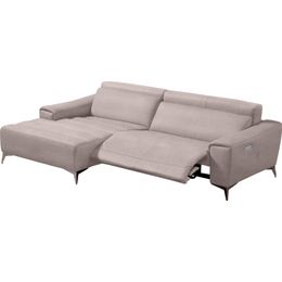 Ecksofa Egoitaliano "Suzette, Designsofa mit hohem Sitzkomfort", grau (opal grau), B:266cm H:95cm T:163cm, Luxus-Micofaser Lederoptik (100% Polyester) ist ein neues technisches Gewebe mit einem visuellen und taktilen Aspekt, der dem Nubuk sehr nahe kommt, mit innovativen Eigenschaften. Seine au&szlig;erordentliche Weichheit kommt von einem exklusiven Produktionsprozess, der Unreinheiten und Unregelm&auml;&szlig;ig