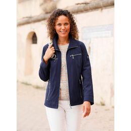 Anorak Casual Looks, Damen, Gr. 46, blau (marine), 94% Polyester, 6% Elasthan, unifarben, Jacken Anorak