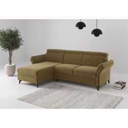 Sit & More Ecksofa SIT & MORE "Glendale, L-Form", olive, B:253cm H:84cm T:166cm, 100% Polyester, Sofas, Ecksofa, inkl. Kopfteilverstellung,wahlweise mit Vorziehsitz und Bettkasten