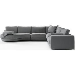 Ecksofa 3C CANDY "Enisa II, bequem und komfortabel, Mega Familiensofa, L-Form", grau, B:395cm H:86cm T:225cm, 85% Polyester, 15% Viskose, Sofas, Ecksofa, incl. 3 Flatterkissen, wahlweise mit Flecken-Schutz-Bezug Easy care