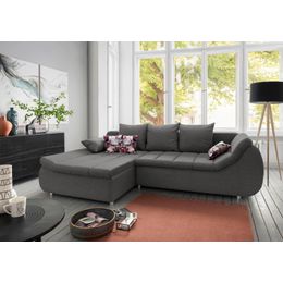 Ecksofa Home Affaire "Imolaa elegant, Breite 270cm, moderne Sitzsteppung, bequem, L-Form", grau (anthrazit), B:270cm H:90cm T:170cm, 100% Polyester, Sofas, Ecksofa, auch mit Bettfunktion und Bettkasten