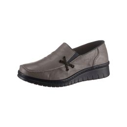 Slipper Loretta, Damen, Gr. 39, grau, Leder, Schuhe Slipper
