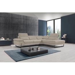Ecksofa Egoitaliano "Queenie, extravagantes Sofa mit erstklassigem Sitzkomfort", grau (opal grau), B:284cm H:95cm T:108cm, Luxus-Microfaser (100% Polyester) Leder &raquo;BULL&laquo; (echtes Rindsleder). Geschliffenes, pigmentiertes und behandeltes Rindsleder mit einer Dicke von 1, 3-1, 5 mm. Dieses Leder zeigt eine ziemlich weiche Hand mit einem halb undurchsichtigen Aussehen. Es handelt sich um ein gesch&uuml;tzt