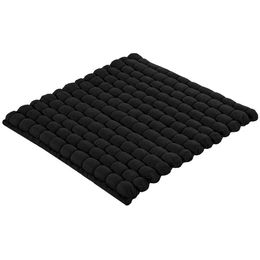 Badematte Kleine Wolke "Avera", schwarz, H:50mm, Baumwolle, Polyester, Badematten, Badematte, Badteppich, Uni Farben, handgewebt, quadratisch & rechteckig