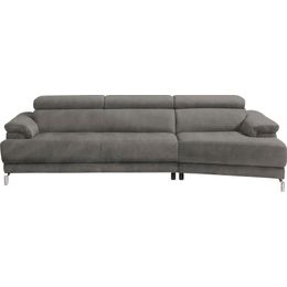 Ecksofa Egoitaliano "Soul, extravagantes Designsofa, Megasofa, super bequem, tolle Details", grau (steingrau), B:246cm H:99cm T:140cm, Luxus-Micofaser Lederoptik (100% Polyester) ist ein neues technisches Gewebe mit einem visuellen und taktilen Aspekt, der dem Nubuk sehr nahe kommt, mit innovativen Eigenschaften. Seine au&szlig;erordentliche Weichheit kommt von einem exklusiven Produktionsprozess, der U