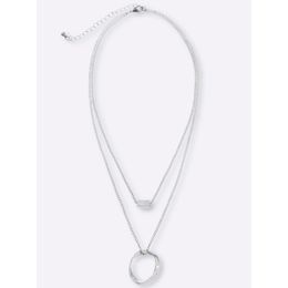 Collier Heine, Damen, Gr. Metall, silberfarben, Halsketten Collier