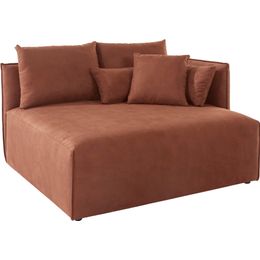 Ottomane OTTO HOME "N&ouml;re", braun (cognac), B:138cm H:86cm T:128cm, 100% Polyester, Sofas, Ottomane, kurzes Lounge-Modul - zum Zusammenstellen, Breite 138 cm, Tiefe 128 cm