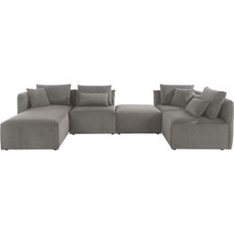 Wohnlandschaft OTTO HOME "N&ouml;re U-Form", grau, B:340cm H:86cm T:172cm, 92% Polyester, 8% Polyamid, Sofas, Wohnlandschaft, 5 Teile, in vielen Bezugsqualit&auml;ten und Farben s. auch "N&ouml;re"