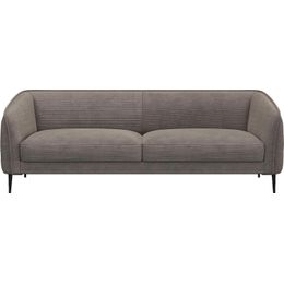 3-Sitzer FLEXLUX "Belle Designsofa, Couch, bequem durch Kaltschaum im Sitz", braun (taupe braun), B:218cm H:74cm T:89cm, 85% Polyester/15%Polyamide, Sofas, 3-Sitzer, Skandinavisches Design, In hochwertiger Verarbeitung