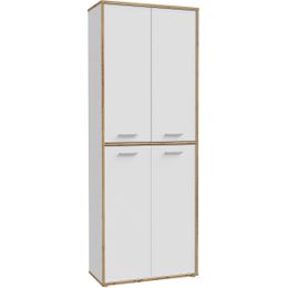 Aktenschrank FORTE "Keflav", wei&szlig; (wei&szlig;, artisan eiche), B:84,5cm H:226,4cm T:41,5cm, Dekorfolie, FSC-zertifizierter Holzwerkstoff, Schr&auml;nke, Aktenschrank, Breite 84,5 cm