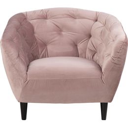 Loungesessel ACTONA GROUP "Ria Armlehnstuhl, Polstersessel, Einzelsofa, Relaxsessel", rosa, B:97cm H:78cm T:84cm, 100% Polyester, Sessel, Loungesessel, 1-Sitzer, Samtstoff, Massivholz-Beine, Taschenfederkern, Tufting
