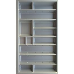 Besteckeinsatz KOCHSTATION "Cara", silber (silbergrau), B:82cm H:5,5cm T:47,5cm, Kunststoff, Schubladeneins&auml;tze, Besteckeinsatz, 90 cm breit, f&uuml;r Schubk&auml;sten der Serien Tokio, Cara, Elga, Tara, Avio, Topseller