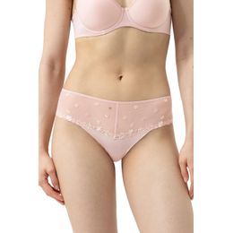 Hipster Mey "Pretty Joan", Damen, Gr. 44, rosa (blossom), Obermaterial: 78% Polyamid, 22% Elasthan, k&ouml;rpernah, Unterhosen Hipster, R&uuml;ckseite nahtlos, zarte T&uuml;ll-Stickerei auf der Vorderseite