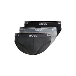 Slip BOSS, Herren, Gr. S (48), grau (hellgrau), Jersey, Obermaterial: 95% Baumwolle, 5% Elasthan, Unterhosen Slip, mit Logo Webbund