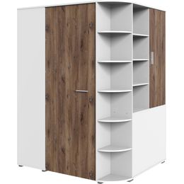 Eckkleiderschrank wimex "Joker", wei&szlig; (wei&szlig;, flagstaff), B:124cm H:198cm T:148cm, Schr&auml;nke, Eckkleiderschrank, begehbarer Kleiderschrank, Garderobe, Eckl&ouml;sung
