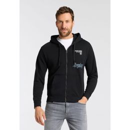 Kapuzensweatjacke Replay, Herren, Gr. 3XL, schwarz, Sweatware, Obermaterial: 100% Baumwolle, normal, ohne Ausschnitt, angesetztes B&uuml;ndchen, Sweatjacken Kapuzensweatjacke