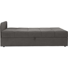 Schlafsofa Alina "Marla", grau (grau eqe 79), B:205cm H:73cm T:91cm, Chenille EQE (100% Polyester), Sofas, Schlafsofa, inkl. Stauraum, Armlehne wahlweise links ode rechts