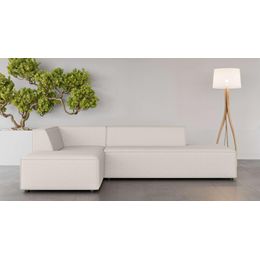 Ecksofa OTTO HOME "Ecksofa Cavan mit Ottomane links oder rechts bestellbar", beige (creme), B:270cm H:72cm T:180cm, 100% Polyester, Sofas, Ecksofa, L-Form mit Wellenunterfederung, Ma&szlig;e B/T/H: 270/180/72 cm