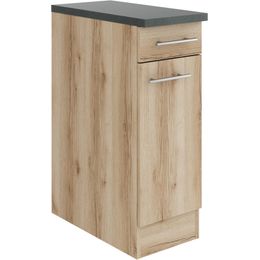 Unterschrank Optifit "Bella", beige (wildeiche, wildeiche, anthrazit), B:30cm H:84,8cm T:60cm, Holzwerkstoff, Schr&auml;nke, Unterschrank, Breite 30 cm, 1 T&uuml;r, 1 Einlegeboden, 1 Schubkasten