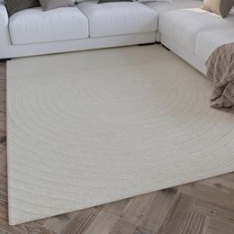 Wollteppich Wecon Home "Hamptons NINETEEN", beige (creme wei&szlig;), B:80cm H:15mm L:300cm, Schurwolle, Teppiche, Wollteppich, L&auml;ufer, Schurwolle, Kurzflor, Wohn- & Schlafzimmer, Hoch-Tief-Effekt