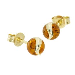 Paar Ohrstecker OSTSEE-SCHMUCK "- Stina - Gold 333/000 - Bernstein" Gr. 6, gold (gold 333, goldfarben, gelb), Ohrringe, Damen, Gelbgold 333, Paar Ohrstecker