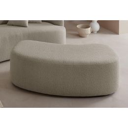 Polsterhocker "Dilara", beige (dunkelbeige), B:143cm H:45cm T:68cm, Struktur fein 100% Polyester);Samtoptik (100% Polyester);Boucl&eacute; (100% Polyester), LeGer Home by Lena Gercke, Hocker, Polsterhocker, zur Serie "Dilara", gerundete Optik, auch in Bezugsqualit&auml;t Boucl&eacute;