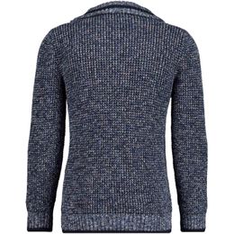 Rundhalspullover Ragman, Herren, Gr. 52, blau, melange, 171, Strick, 100% Baumwolle, Pullover Rundhalspullover