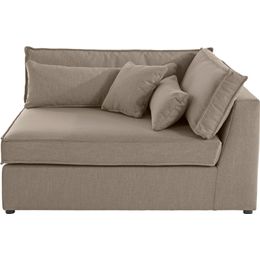 Sofa-Eckelement OTTO HOME "Enid", grau (taupe), B:130cm H:75cm, Baumwollmix (60% Baumwolle/40% Leinen);Struktur fein (100% Polyester);Samtoptik (100% Polyester);Samtvelours (100% Polyester);Struktur (100% Polyester);Struktur recycelt (100% recyceltes Polyester), Polsterelemente, Sofa-Eckelement, Teil eines Modulsofas, fester Sitzkomfort, auch in Breitcord