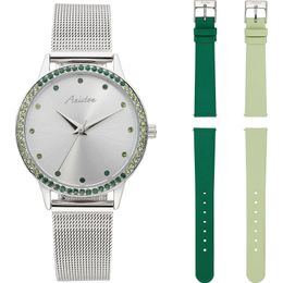 Quarzuhr, silber (silberfarben, dunkelgr&uuml;n, mintgr&uuml;n), ANISTON JEWELRY & WATCHES, Armbanduhren, Damen, Quarzuhr, Armbanduhr, Damenuhr, analog, neue Kollektion