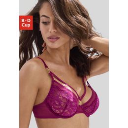 B&uuml;gel-BH JETTE, Damen, Gr. 80, Cup D, pink (fuchsia), Spitze, Obermaterial: 90% Polyamid, 10% Elasthan, BHs B&uuml;gel-BH, mit aufregenden Ring- und B&auml;nderdetails, sexy Dessous, Reizw&auml;sche