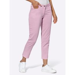 7/8-Jeans Casual Looks, Damen, Gr. 23, Kurzgr&ouml;&szlig;en, rosa (ros&eacute;), 98% Baumwolle, 2% Elasthan, unifarben, 7/8-L&auml;nge, Jeans 7/8-Jeans