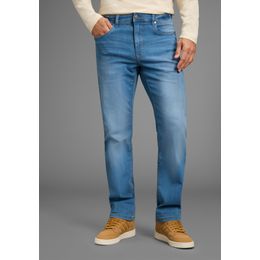 Straight-Jeans Arizona, Herren, Gr. 25, N + U Gr, blau used, Denim/Jeans, Obermaterial: 78% Baumwolle, 20% Polyester, 2% Elasthan, unifarben, straight fit lang, Jeans Straight-Jeans, gerades Bein, mit Eingrifftaschen, Ges&auml;&szlig;taschen und Coinpocket, Topseller