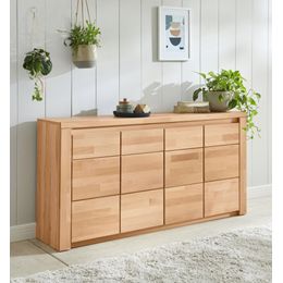 Sideboard OTTO HOME "Burani", beige (kernbuche teilmassiv), B:164cm H:80cm T:35cm, FSC-zertifiziertes teilmassives Holz, Sideboards, Sideboard, grifflose Optik