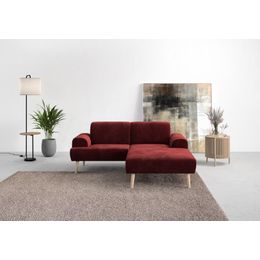 Ecksofa Home Affaire "Swift Scandic Design, komfortabler Federkern, Breite 192cm, L-Form", rot (bordeaux), B:192cm H:83cm T:176cm, 100% Polyester, Sofas, Ecksofa, Federkern-Polsterung, B/T/H: 192/83/176 cm