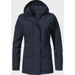 Sch&ouml;ffel Outdoorjacke SCH&Ouml;FFEL "Jacket Geneva L", Damen, Gr. 40, blau (8820, blau), Oberstoff : 100% Polyester (Membran: Polyurethan) Futter : 100% Polyester Futter Rumpf oben: 92% Polyester 8% Elasthan, regular fit, Jacken Outdoorjacke