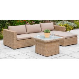 Gartenlounge-Set Merxx "Veneto", beige, Obermaterial: 100% Polyester. F&uuml;llung: 100% Polyurethan, Sitzm&ouml;bel-Sets, Gartenlounge-Set