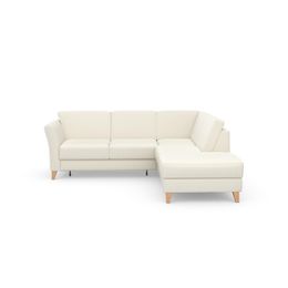 Sit & More Ecksofa SIT & MORE "Visby L-Form", beige (linen), B:248cm H:87cm T:213cm, Sofas, Ecksofa, Wahlweise mit Bettfunktion und Stauraum, frei im Raum stellbar