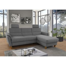 Ecksofa Home Affaire "Palmera L-Form, B: 244 cm - OTTO. Verl&auml;ssliche Qualit&auml;t.", silber, B:244cm H:89cm T:163cm, 100% Polyester;Struktur (100% Polyester);Luxus-Microfaser in Lederoptik (100% Polyester), Sofas, Ecksofa, optional Bettfunktion & Bettkasten, Federkern