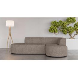 Ecksofa OTTO HOME "Ecksofa Tvinne mit Ottomane links oder rechts bestellbar", grau (taupe), B:260cm H:73cm T:170cm, 100% Polyester, Sofas, Ecksofa, L-Form, mit Wellenunterfederung, BxTxH 260x170x73 cm
