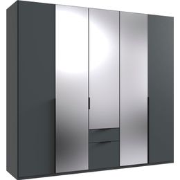 Dreht&uuml;renschrank wimex "Mugano", grafit, griffe schwarz, B:225cm H:208cm T:58cm, Holzwerkstoff, Schr&auml;nke, Dreht&uuml;renschrank, in vielen Breiten, 208 oder 236 cm hoch, Made in Germany
