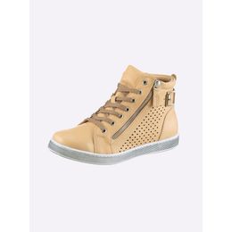 Schn&uuml;rstiefelette Andrea Conti, Damen, Gr. 42, camel, Glattleder, Leder, Rindsleder, Schuhe Schn&uuml;rstiefelette