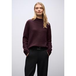 Rollkragenpullover Street One, Damen, Gr. 46, jazz berry, Strick, Obermaterial: 37% Polyacryl, 29% Baumwolle, 29% Polyester, 5% Nylon, unifarben, regular fit normal, ohne Ausschnitt, Rippb&uuml;ndchen, Pullover Rollkragenpullover, mit Rippb&uuml;ndchen