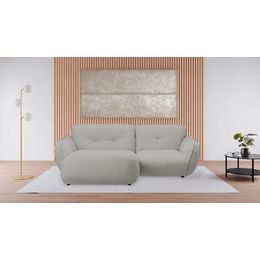 Ecksofa BETYPE "Be Fluffy", silber (silber grau), B:269cm H:87cm T:184cm, 100% Polyester, Sofas, Ecksofa, Softes Sitzgef&uuml;hl, moderne Kedernaht, hochwertiger Bezug