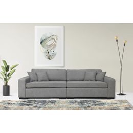 2-Sitzer Home Affaire "Skara", grau (hellgrau), B:220cm H:86cm T:100cm, 100% Polyester, Sofas, 2-Sitzer, Lounge-Sofa mit Federkernpolsterung, in vielen Bezugsvarianten