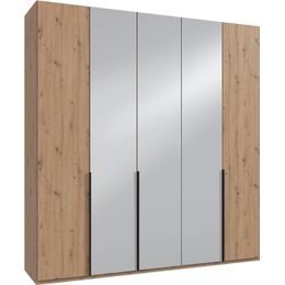 Kleiderschrank wimex "Mugano,in 5 Breiten,2 H&ouml;hen,2 Tiefen, viele Farben, Made in Germany", artisan, eiche nachbildung, griffe schwarz, B:225cm H:236cm T:58cm, Holzwerkstoff, Schr&auml;nke, Kleiderschrank, mit langen Griffen aus Metall, mit oder ohne Spiegel
