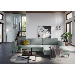 Ecksofa DOMO collection "Modica, zeitlos und elegant, L-Form", blau (t&uuml;rkis), B:329cm H:81cm T:173cm, Sofas, Ecksofa, moderne Optik mit extrabreiter Recamiere, auch in Cord