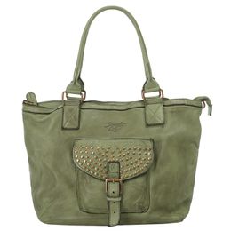 Shopper Samantha Look, Damen, Gr. B/H/T: 40cm x 26cm x 14cm onesize, gr&uuml;n (mint), Leder, Taschen Shopper, echt Leder, Made in Italy