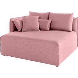 Ottomane OTTO HOME "N&ouml;re", rosa (ros&eacute;), B:138cm H:86cm T:128cm, 100% Polyester, Sofas, Ottomane, kurzes Lounge-Modul - zum Zusammenstellen, Breite 138 cm, Tiefe 128 cm