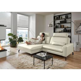 Ecksofa DIE PLANBAR "PN-EM20028 L-Form mit Kopfst&uuml;tzen", wei&szlig;, B:248cm H:114cm T:179cm, Sofas, Ecksofa, wahlweise mit motorischem Canape
